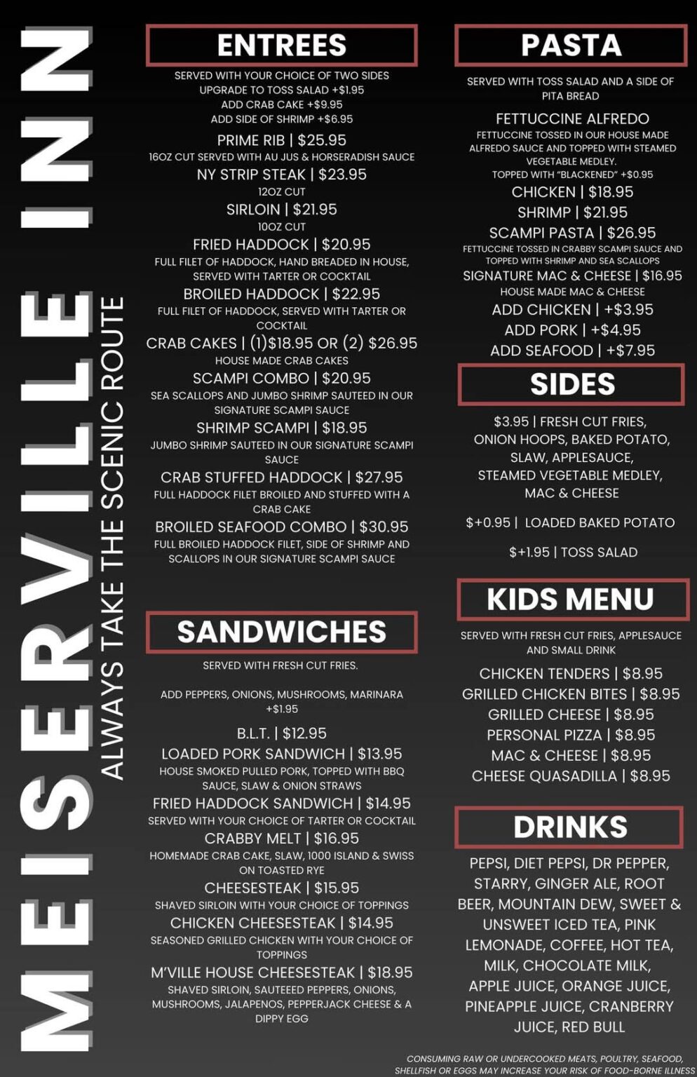 Menu – Meiserville Inn